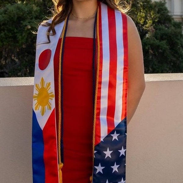 Philippines Filipino Flag Graduate Stole Flag 3 Stars and Sun ...