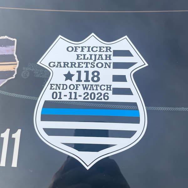Custom Police Badge Memorial Decal - End of Watch Memorial Decal ...