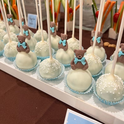 12pcs Fondant Edible Decorations, Bear With Bow Edible Treats ...