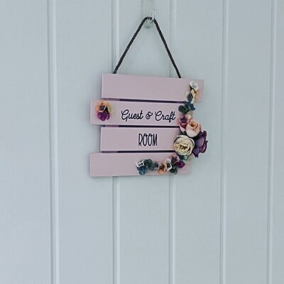 Personalised 3d Floral Room Sign, Wooden Room Sign, Personalised Name ...