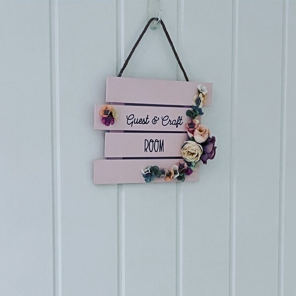 Personalised 3d Floral Room Sign, Wooden Room Sign, Personalised Name ...
