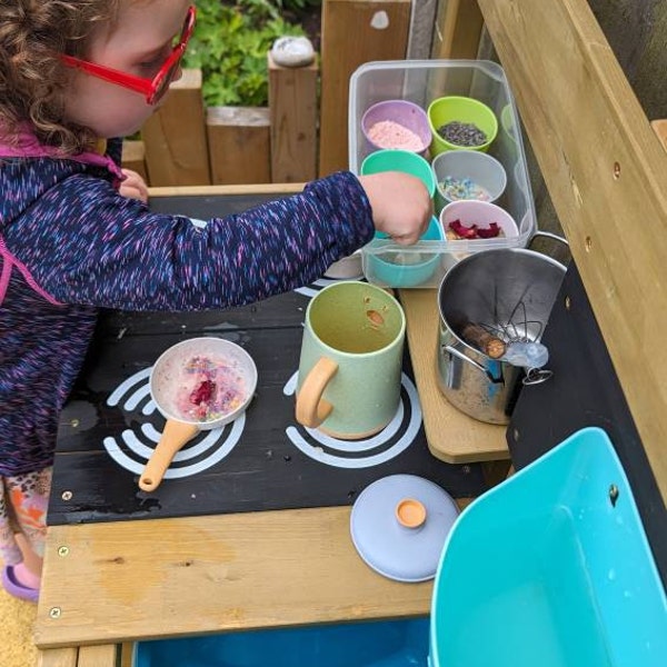 Round Sensory Tray With Painted Rice Kit, Sensory Tray Kit, Rainbow ...