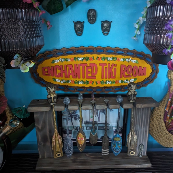 Tiki Swizzle Sticks, Moai and the Cannibal Handmade and Painted Paddle ...