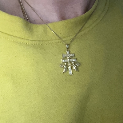 Men's Upside Down Black Tennis Cross & Chain 4mm Oxidized 925 Sterling ...