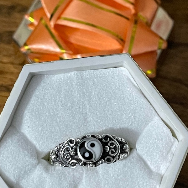 Yin Yang Ring 925 Sterling Silver Chinese Ying Yang - Etsy