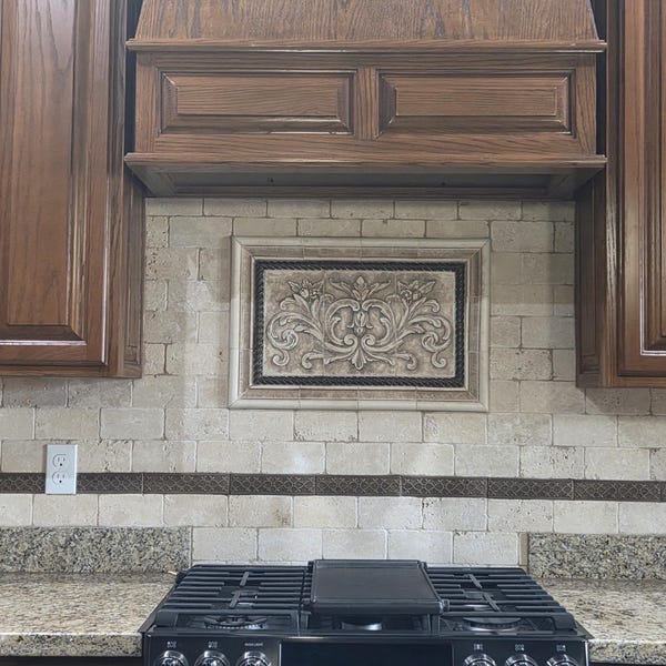 Backsplash 'mural' Ceramic Tile or Decorative Centerpiece, 14.25 X 20 ...