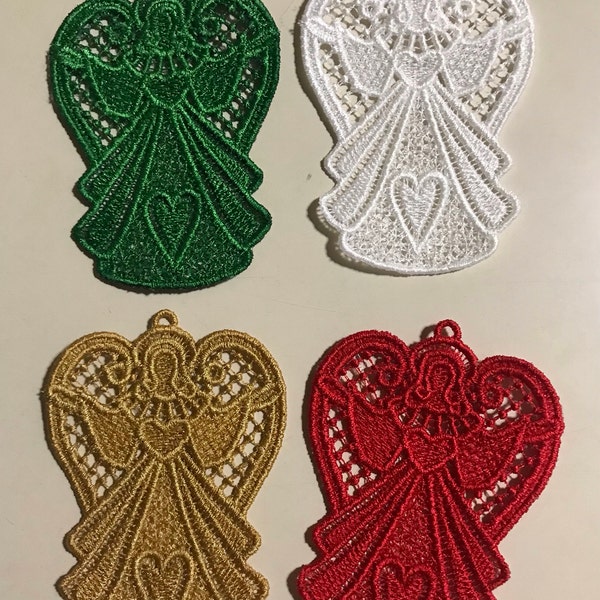 FSL Angel - Christmas Ornament - Free Standing Lace Machine Embroidery ...
