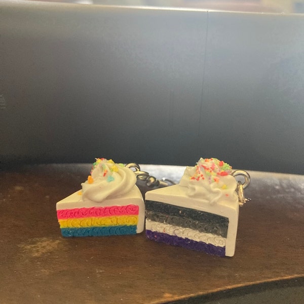 Kawaii LGBT+ Pansexual Pride Flag Cake Earrings W/frosting and ...