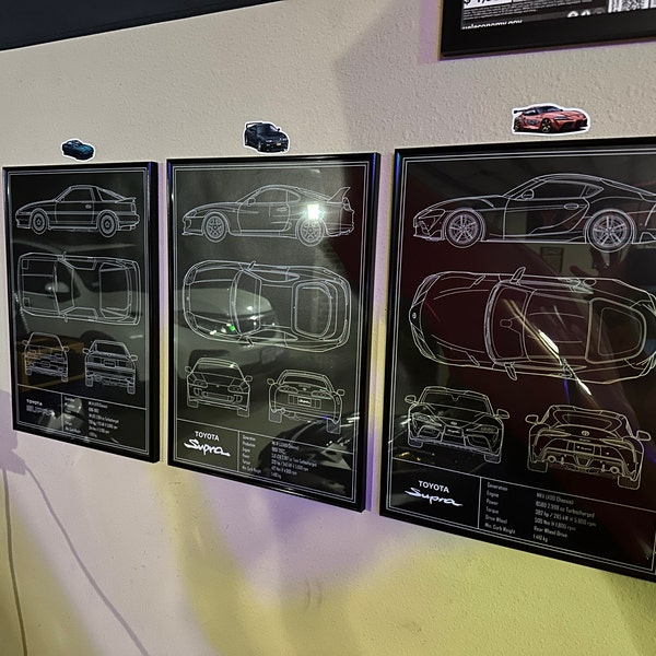 Toyota Supra MK5 A90 Blueprint Poster - Etsy