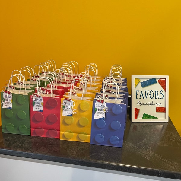 Blocks Favor Tags, Gift Tag, Favors Building Bricks, Blocks Birthday ...