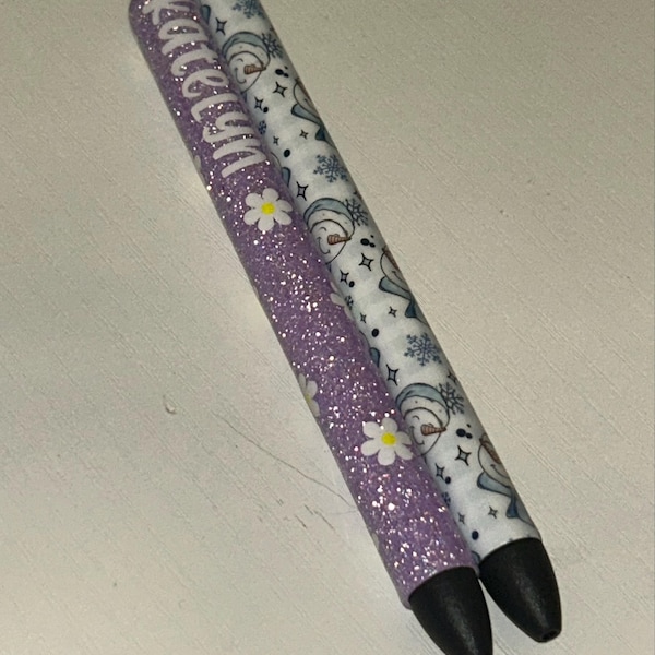 Personalized Glitter Daisy Pen: Custom Floral Stationery Gift - Etsy