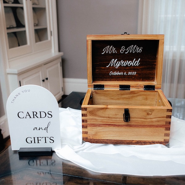Cards & Gifts Arch Table Sign, Gift and Cards Sign, Modern Script ...