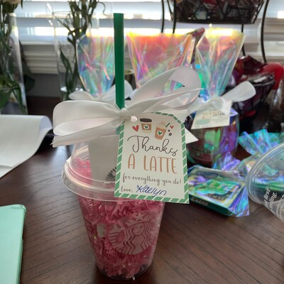 Thanks A Latte Tag Printable/ Gift Tag/ Thank You Tag/ Teacher Tag ...