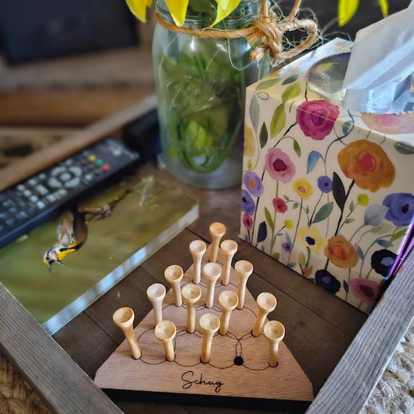 Personalized Triangle Peg Jump Game / Golf Tee / Solitaire/ Gift ...
