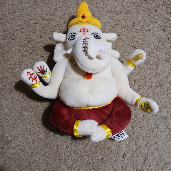 Handmade Plush Ganesh Toy, 9.5-inch Hindu Deity Plush Toy Diwali Gift ...