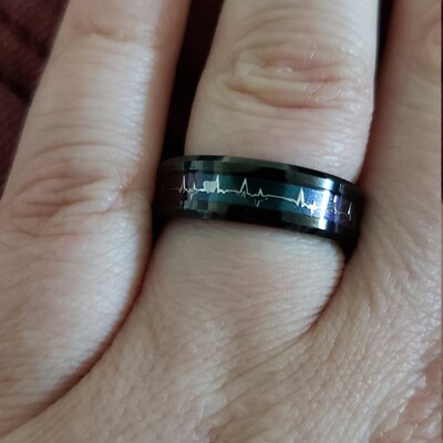 Heartbeat Ring Heart Beat Ring ECG Ring 2 Piece Couple Set - Etsy