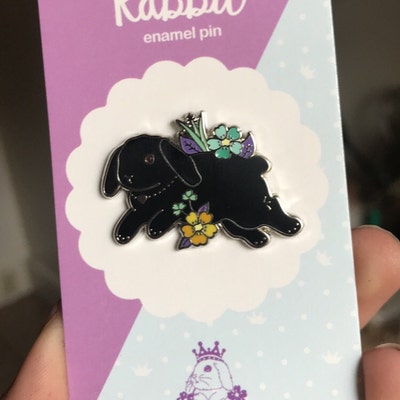 Black Lop Bunny Pin Enamel Pin Rabbit Pin Bunny Pin White - Etsy