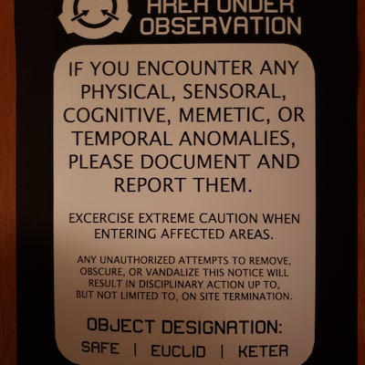 Blue WARNING Sign Poster / SCP Foundation / Unlimited Series POD - Etsy