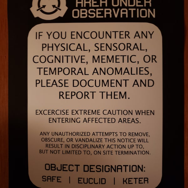 Blue WARNING Sign Poster / SCP Foundation / Unlimited Series POD - Etsy