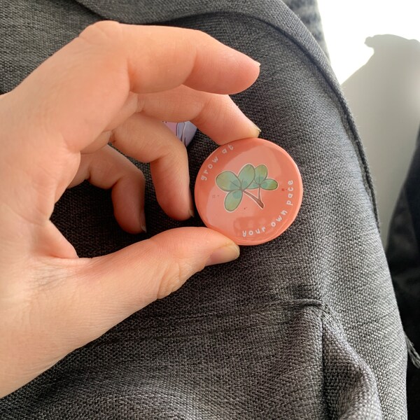 Self Growth Button Pin | Affirmation Pin Badge | Positive Pin Badge ...