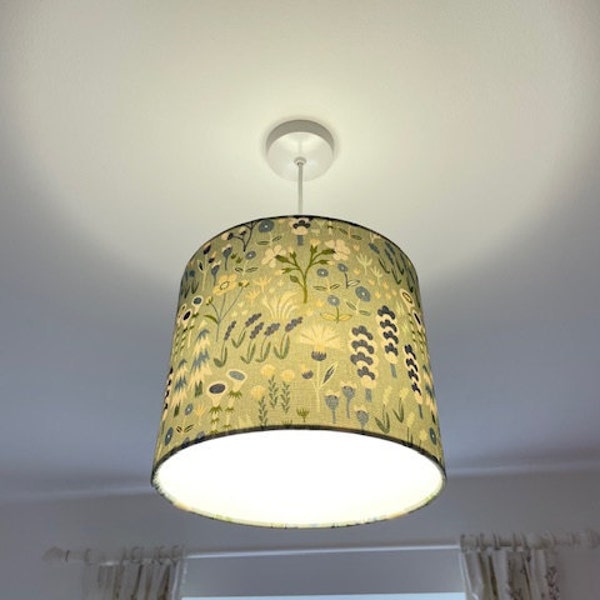 Green & Blue Floral Lampshade Pattern With Gold Silver or White Lining ...