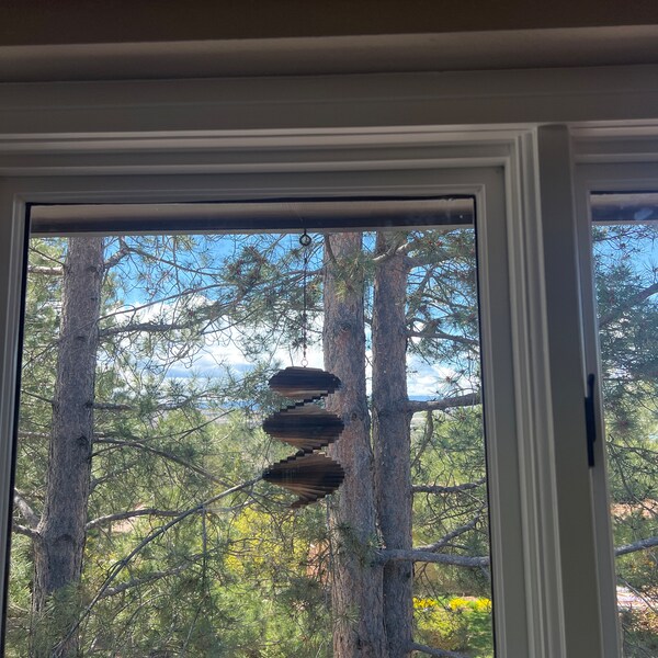 Pine Cone Wood Spiral Wind Spinner Wood Stained 12 High & 6 Wide ...