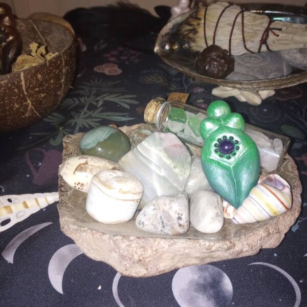 Elemental Clay Goddess Altar Set: Earth, Air, Fire, Water - Wiccan Gift ...