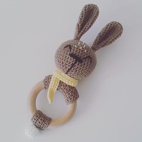 CROCHET PATTERN Rupert the Rabbit Crochet Amigurumi Bunny Rattle ...