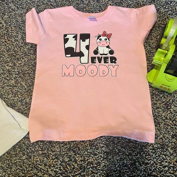 4 Ever Moody Png, Cute Cow Birthday Png, 4 Cow Png, Four Cow Png, 4th ...