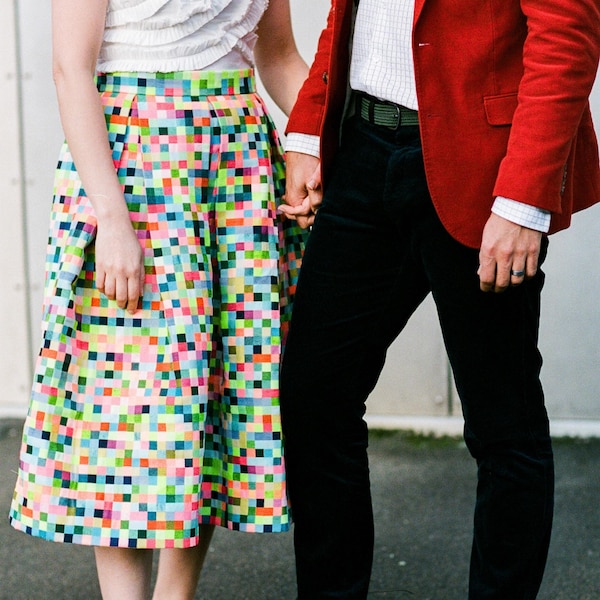 PIXEL Skirt With Pockets - Etsy