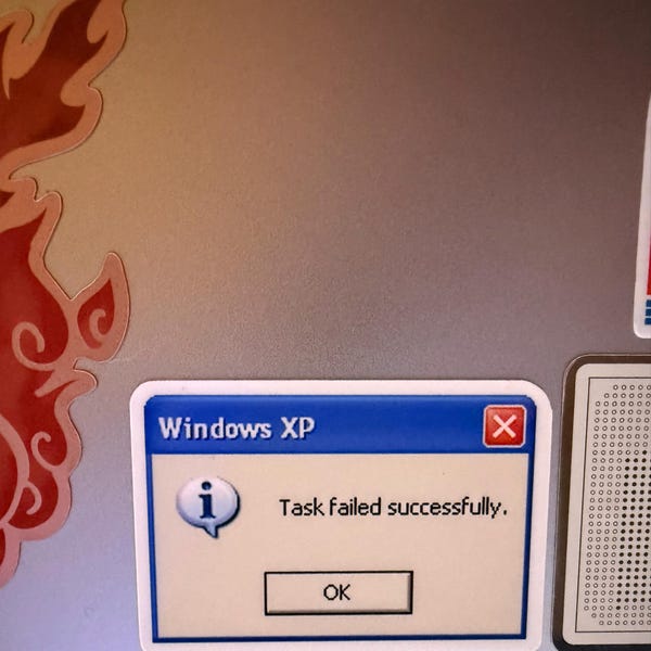Windows XP Task Failed Successfully Vinyl Sticker - Tech Humor Decal - Etsy