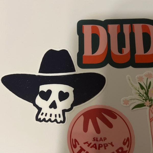 Cowboy Skeleton Sticker, Skull Sticker, Western, Gothic, Heart, Laptop ...