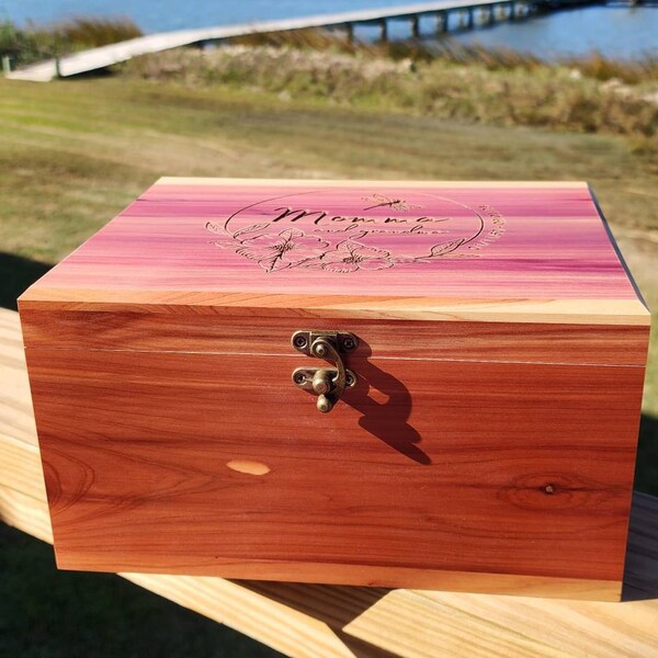The Perfect Box 12 X 8 Engraved Wood Box With Lock, Engraved Cedar Box ...