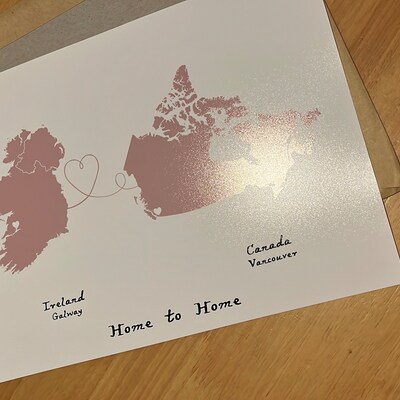 Personalised Map Print Any Two Countries Custom Map Art Available in 12 ...