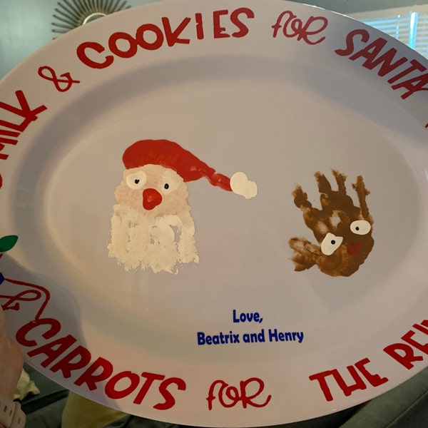 Santa Reindeer Plate/platter/cookies for Santa/carrots for Reindeer ...