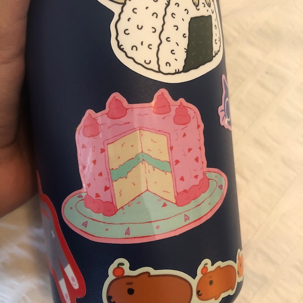 Pink Cake 3x2 Vinyl Sticker - Etsy