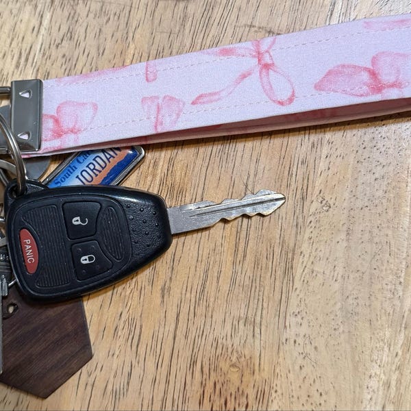 Pink Wristlet Keychain, Gold Key Fob Wristlet, Keychain Wristlet ...