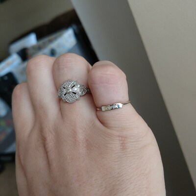 Tiny Nameplate Ring 14K Solid WHITE Gold 14k White Gold Name Ring ...