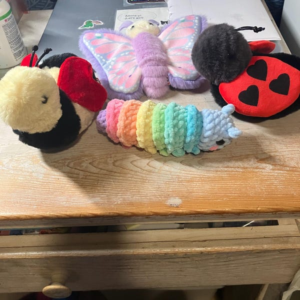 Handmade Fuzzy Caterpillar Fidget Toy: Sensory Plush - Etsy
