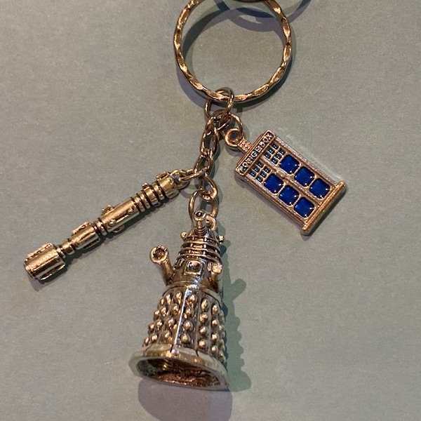 Dr Who Large 3D Dalek Keyring With or Without Police Box Tardis & Sonic ...