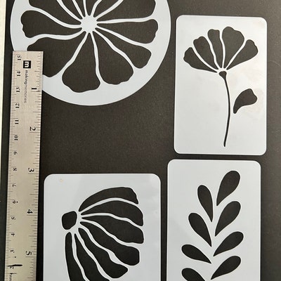 Flower Stencil Set 3 Fodder Stencil Set Flower Stencils Collage ...