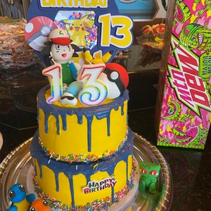 Ash Ketchum With Pokemon Pikachu Cake Topper.. Get Your | Etsy