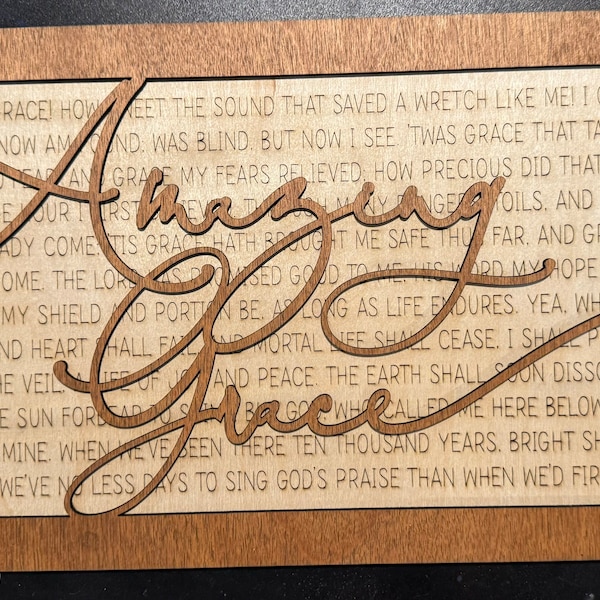 Amazing Grace Laser SVG | Glowforge Ready Design - Etsy