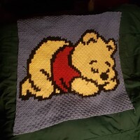 Pooh Sleeping C2C Corner to Corner Baby Afghan Blanket or - Etsy Canada