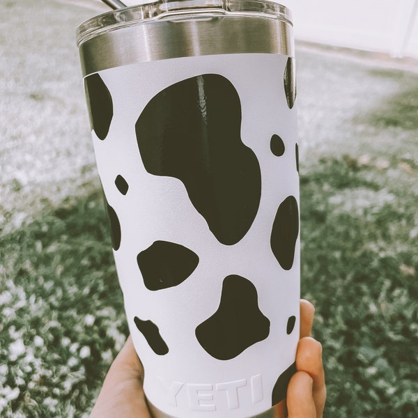 Yeti Brand Cow Print Stainless Steel Tumbler - Etsy