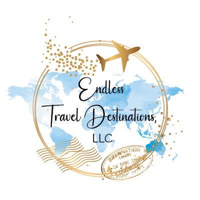 Travel Logo, Round Circle Black Gold Logo Design, Travel Gold Ocean ...