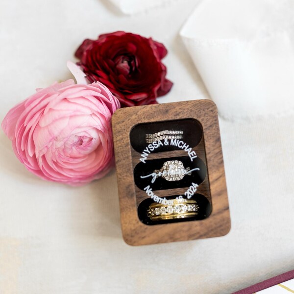 Custom Wooden Engagement Ring Box Personalized Wedding Ring Box Wooden ...