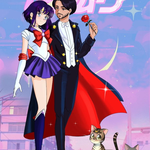 Personalised Sailor Moon Portrait / Custom Sailor Moon Art - Etsy