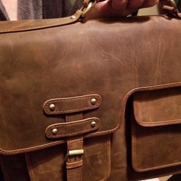 Leather Messenger Bag, Professional Bag, Work Messenger Laptop Bag ...
