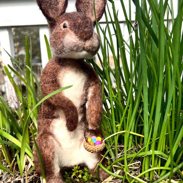 Miniature Acorn Cap Easter Basket With Colorful Eggs, Easter Miniatures ...